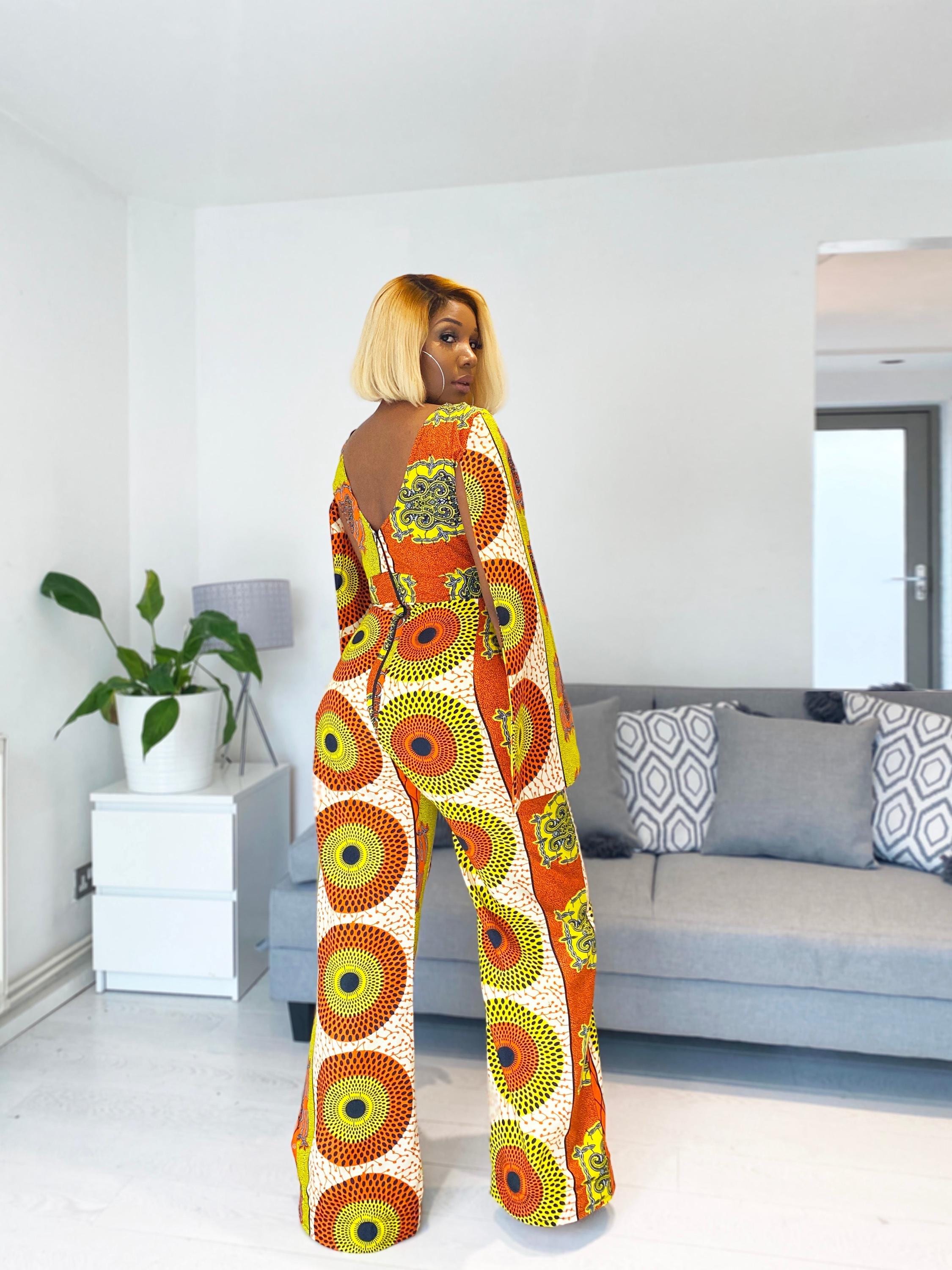 African Print Jumpsuit Letty, African Jumpsuit, Ankara Clothing, Ankara ...