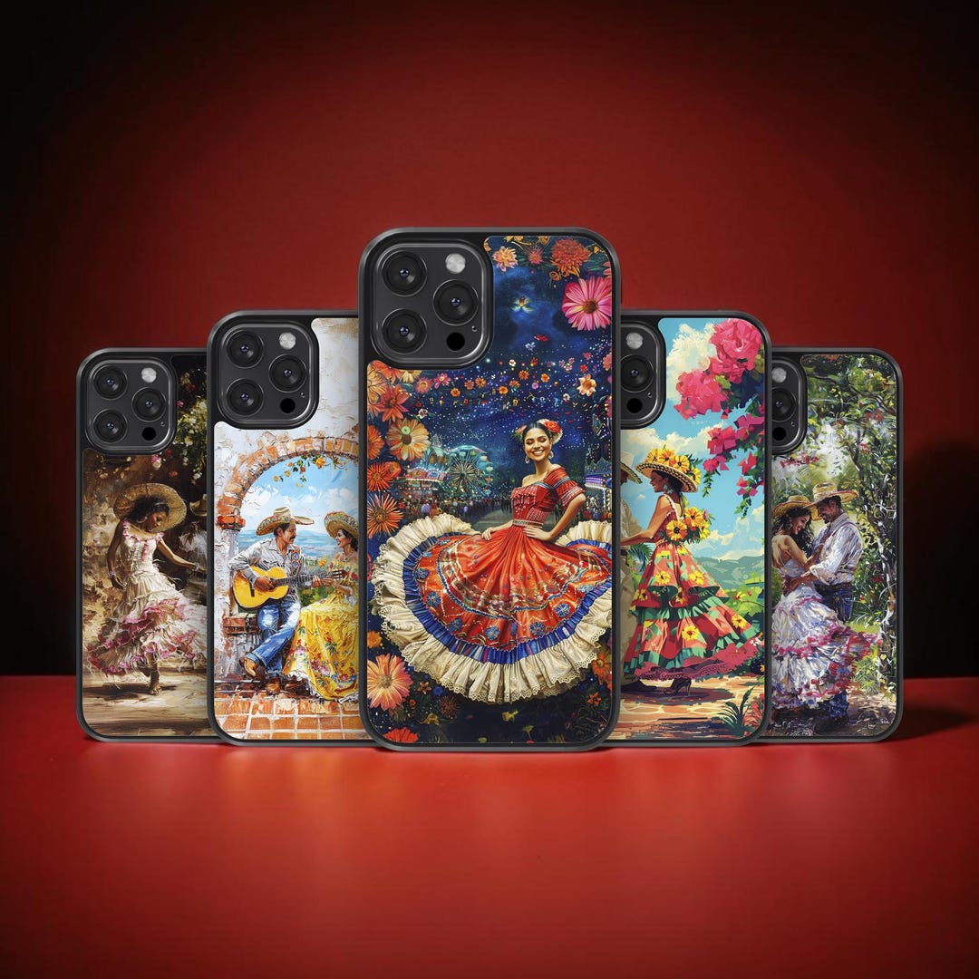Mexican Folklorico iPhone Case – Vibrant Cultural Art, Rubber Phone ...