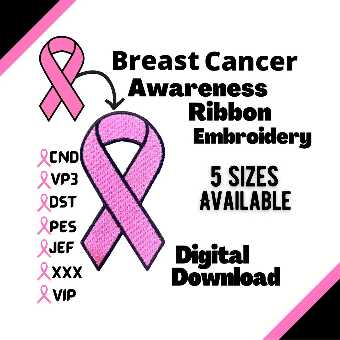 Awareness Ribbon Machine Embroidery File, Breast Cancer Awareness ...