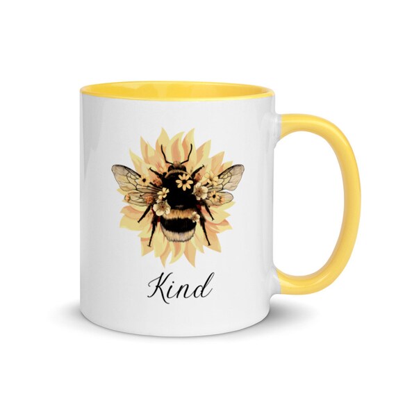 Be Kind Mug Bumble Bee Mug Sunflower Mug Bee Kind Kindness | Etsy