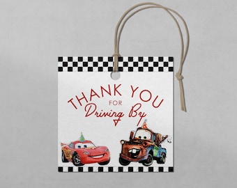 Digital Delivery, Cars Thank You Card, Mater Party, Lightning Mcqueen ...