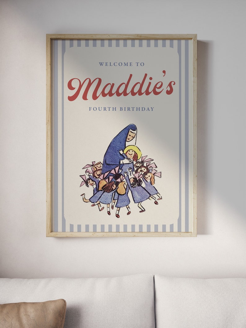 18x24 Madeline in Paris Simple Modern Classic Vintage Birthday Party ...