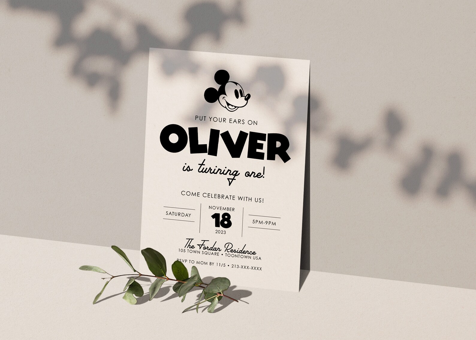Put Your Ears on • Mickey Mouse Digital & Printable Birthday Invitation ...