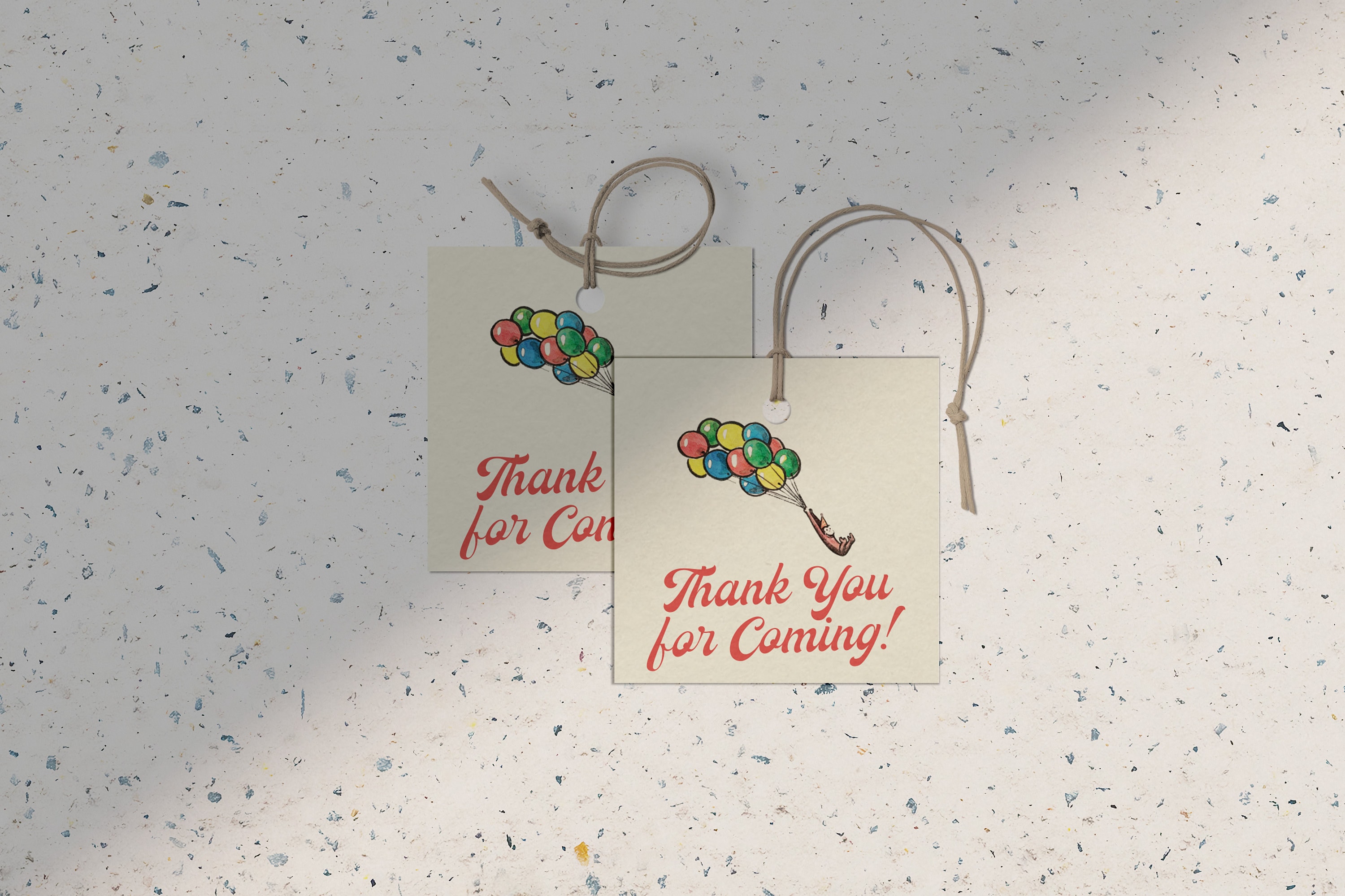 2x2 In. Classic Curious George Birthday Thank You Tags Instant Digital ...
