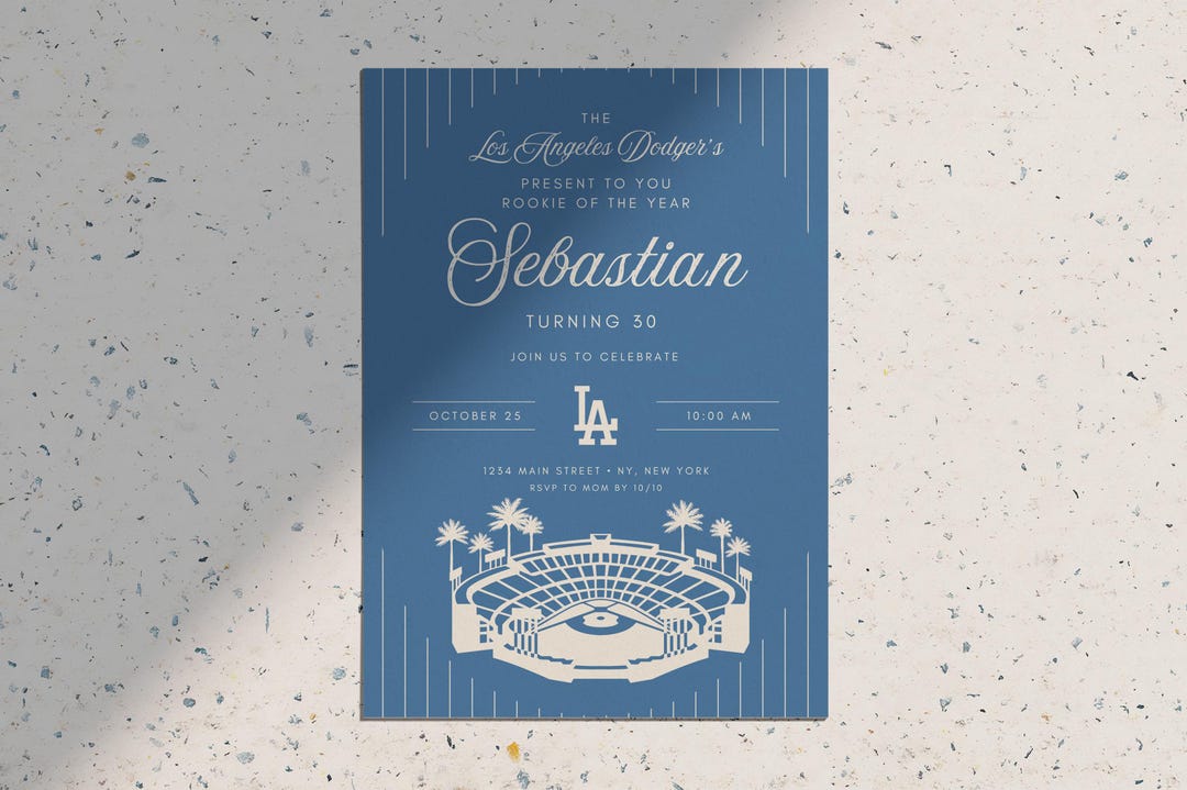 Los Angeles Dodgers Birthday Invitation: Printable Canva Template ...