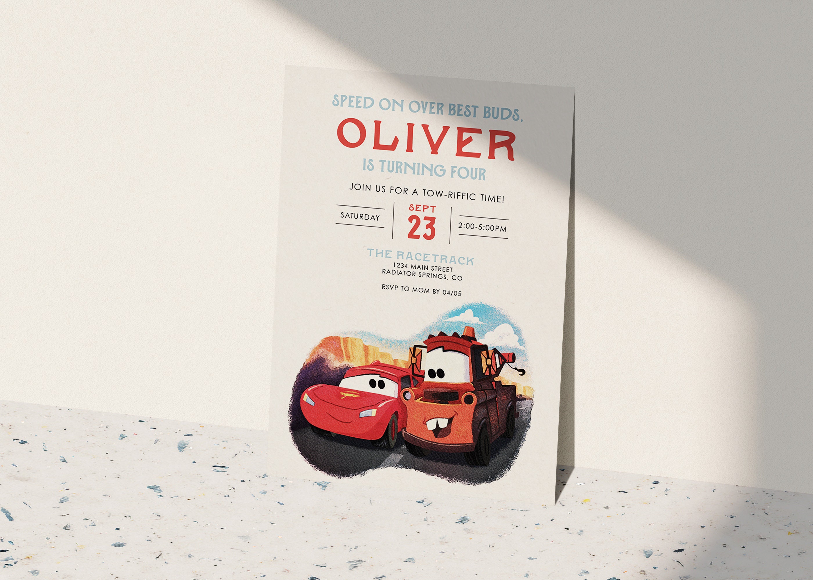 Lightning Mcqueen Birthday Invitation • Disney Cars (5x7 Inch) - Etsy