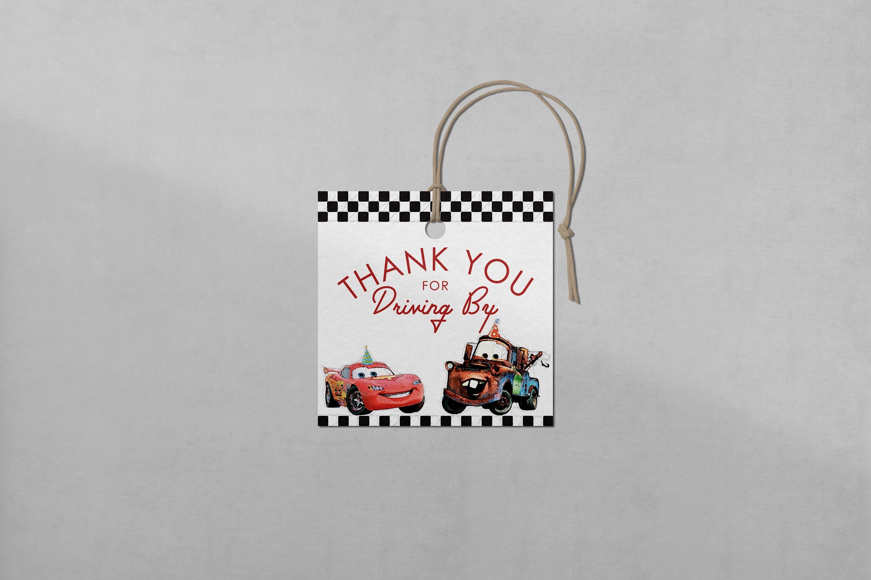 3x3 Disney Cars Lightning Mcqueen & Mater Thank You Tags - Etsy