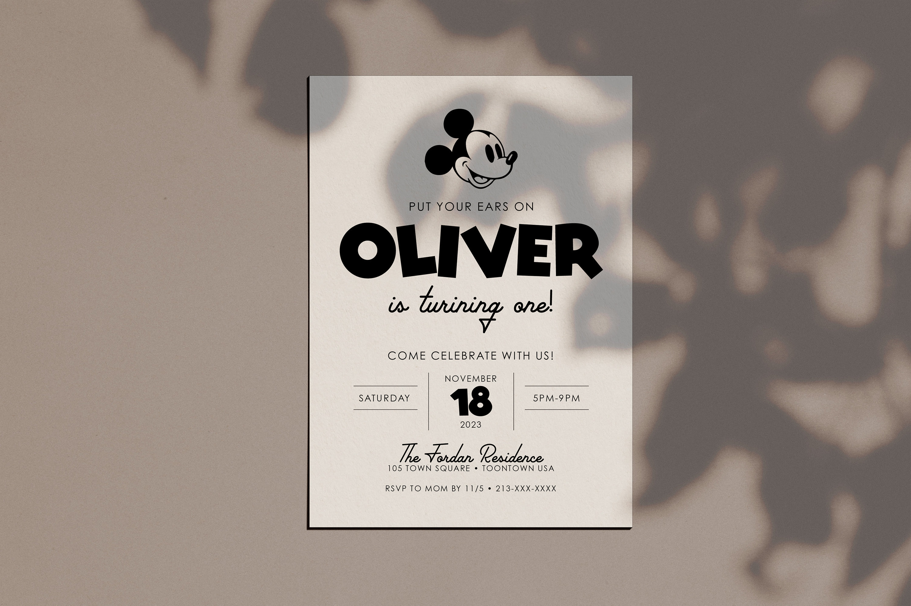 Put Your Ears on • Mickey Mouse Digital & Printable Birthday Invitation ...