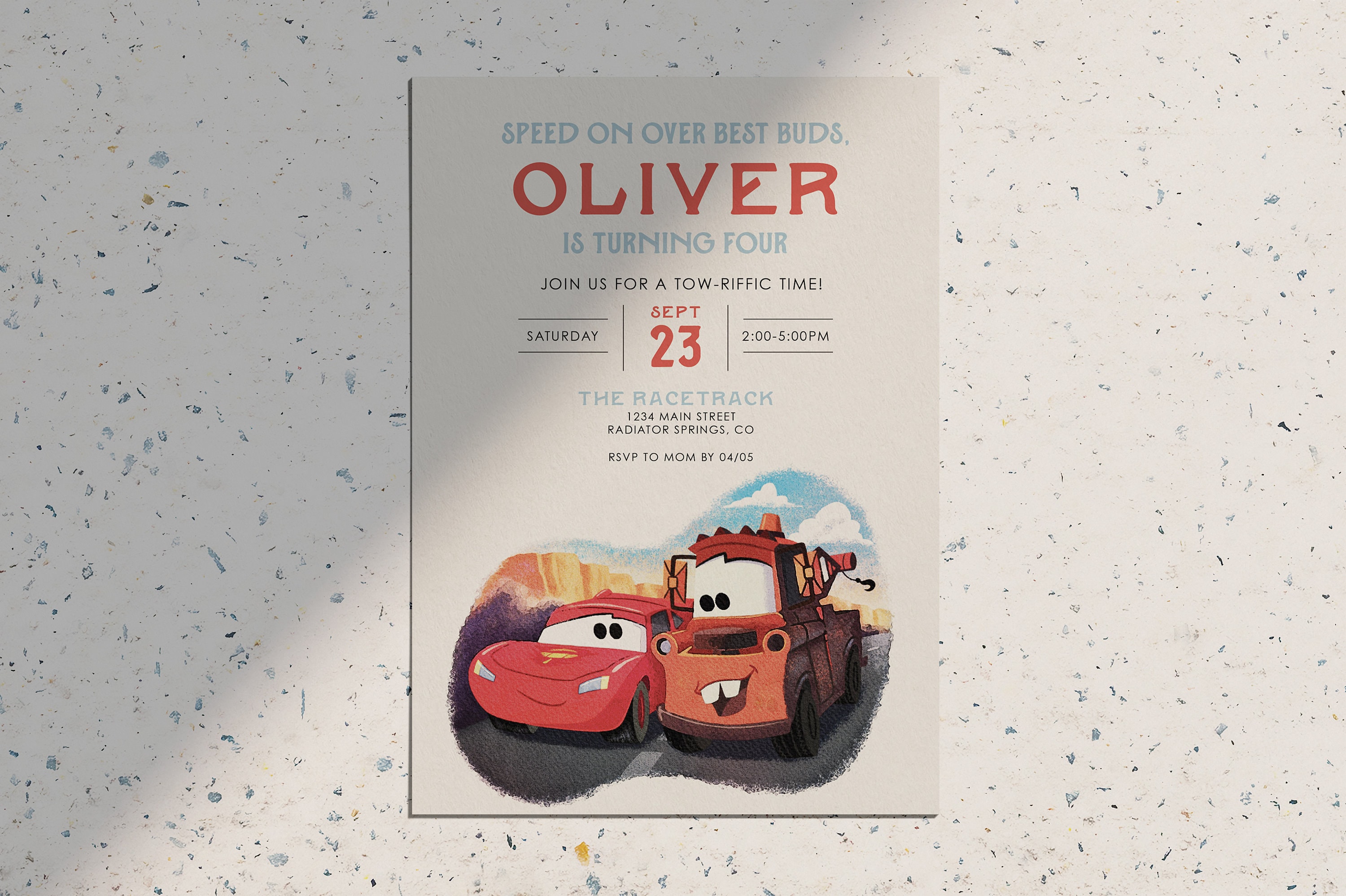 Lightning Mcqueen Birthday Invitation • Disney Cars (5x7 Inch) - Etsy