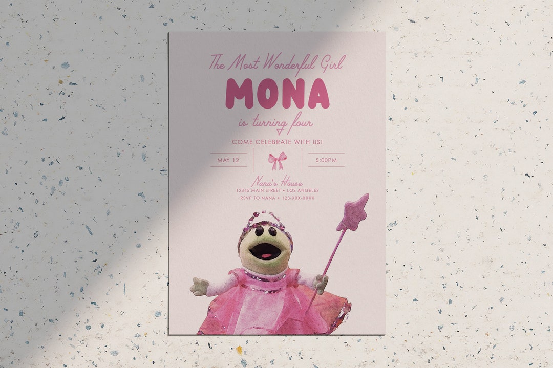 Nanalan Birthday Invitation • Mona Girl Theme (digital & Printable) - Etsy