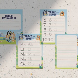 Bluey Alphabet Numbers Preschool Kindergarten Printable Worksheet ...