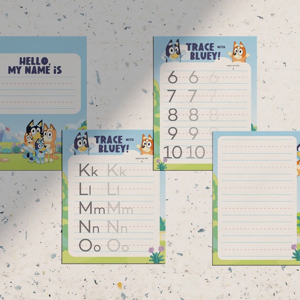 Bluey Tracing Name - Etsy