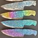Nile Blue Bismuth Knife in Rainbow Blue Ice Blue Pink or - Etsy