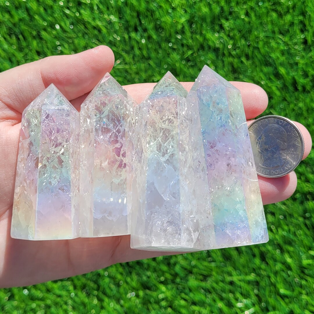Angel Aura Clear Crackle Quartz Towers to Choose From - Etsy