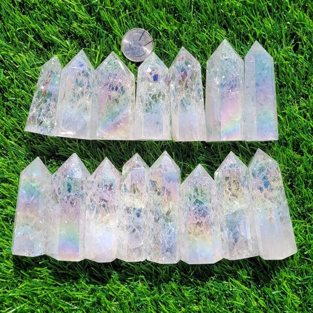 Angel Aura Clear Crackle Quartz Towers to Choose From - Etsy