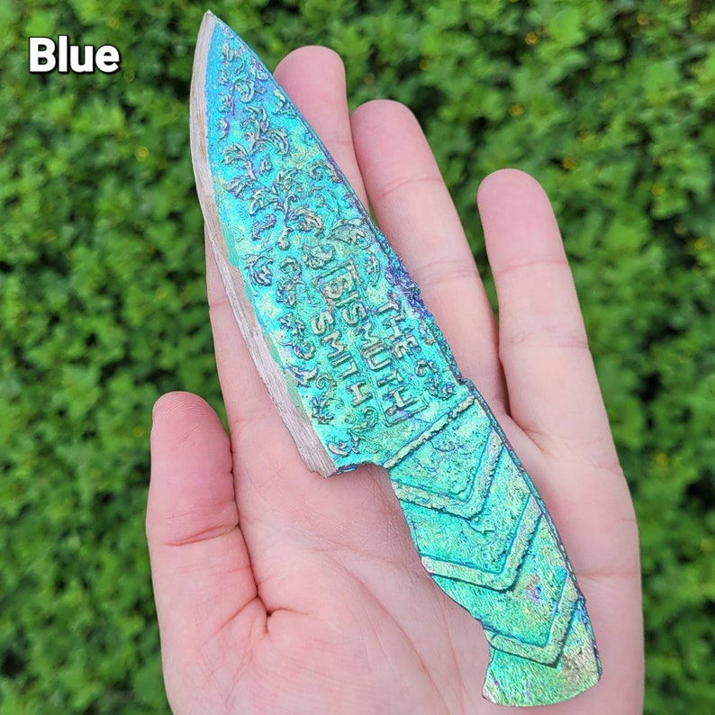 Nile Blue Bismuth Knife in Rainbow Blue Ice Blue Pink or - Etsy