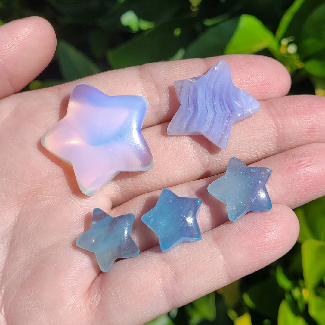 Star Shaped Crystal Carvings to Choose From Aquamarine Blue - Etsy