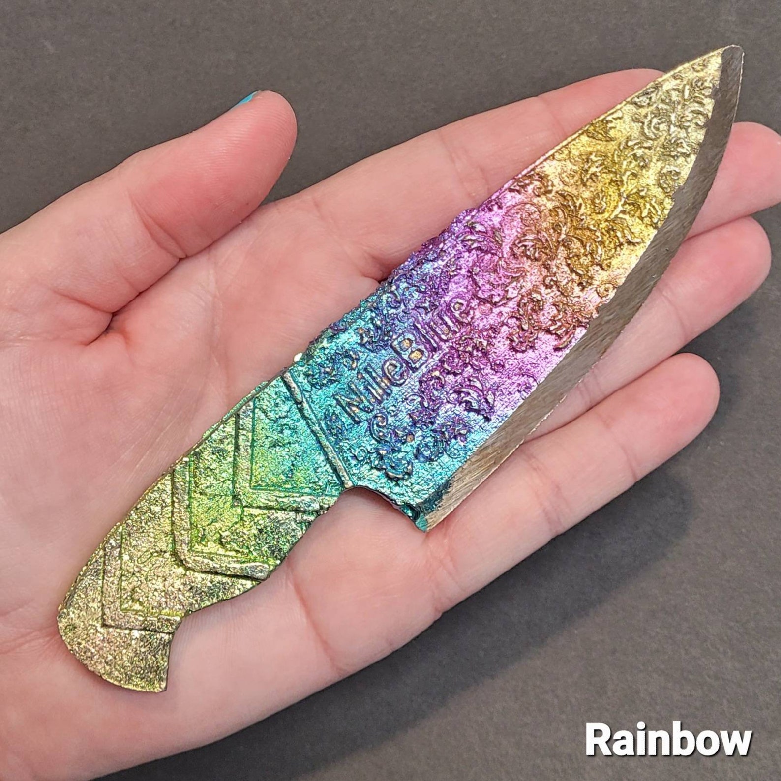 Nile Blue Bismuth Knife in Rainbow Blue Ice Blue Pink or - Etsy