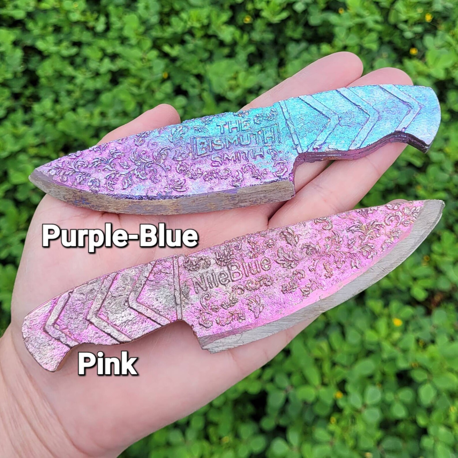Nile Blue Bismuth Knife in Rainbow Blue Ice Blue Pink or - Etsy