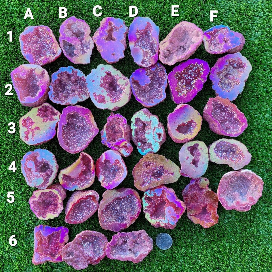 Red Angel Aura Quartz Geodes to Choose From, Druzy Crystal Geode - Etsy