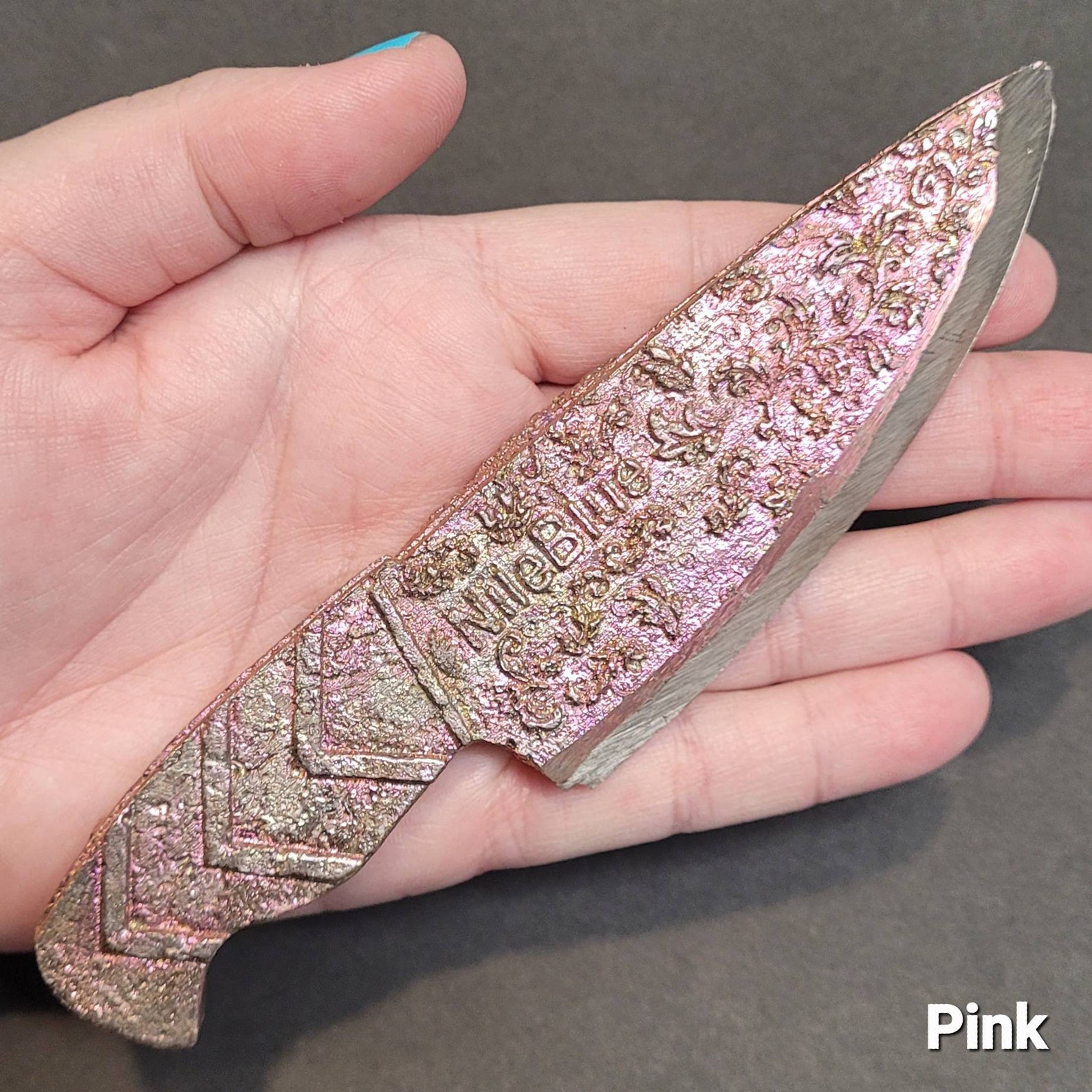 Nile Blue Bismuth Knife in Rainbow Blue Ice Blue Pink or - Etsy