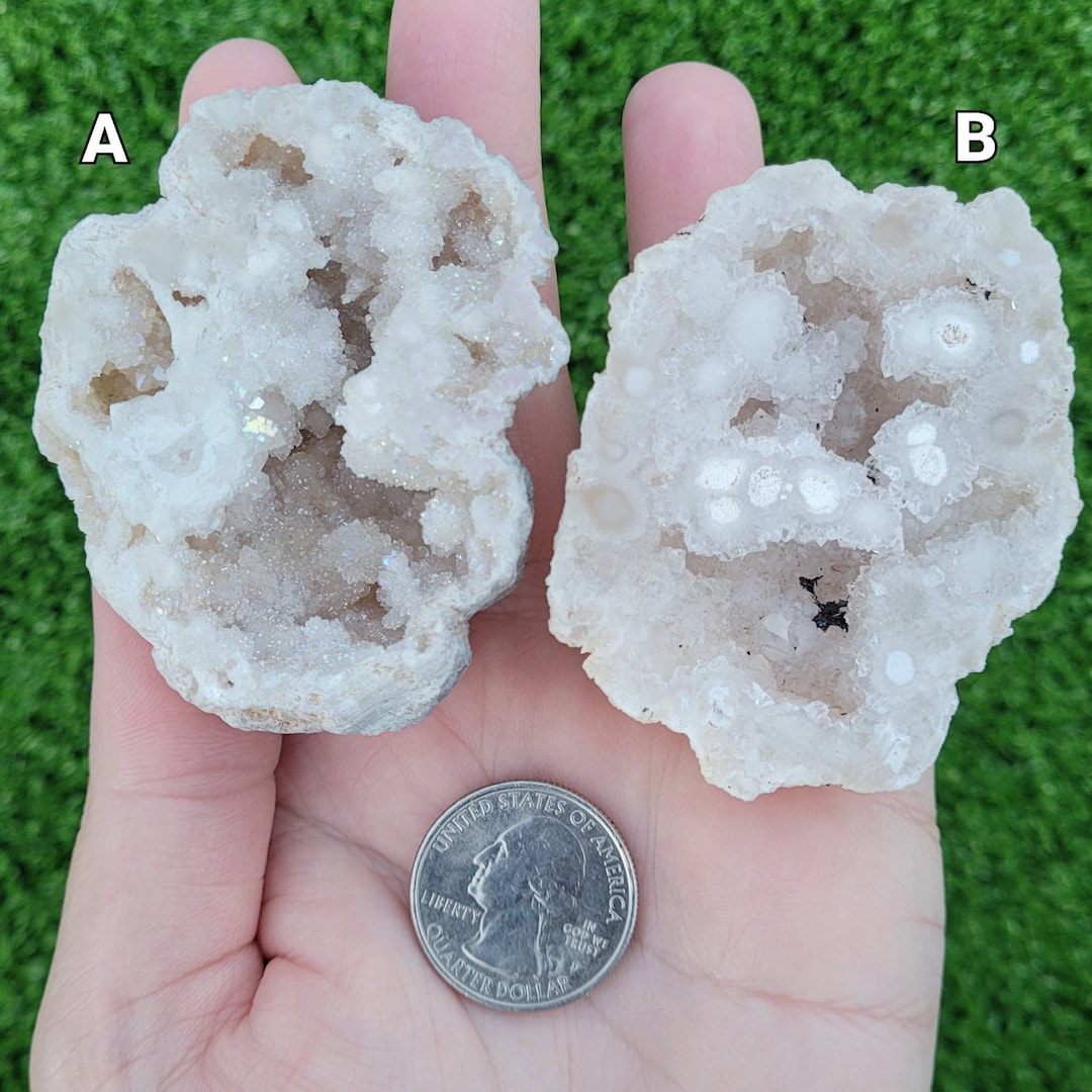 White Sugar Quartz Geodes to Choose From, Druzy Crystal Geode - Etsy