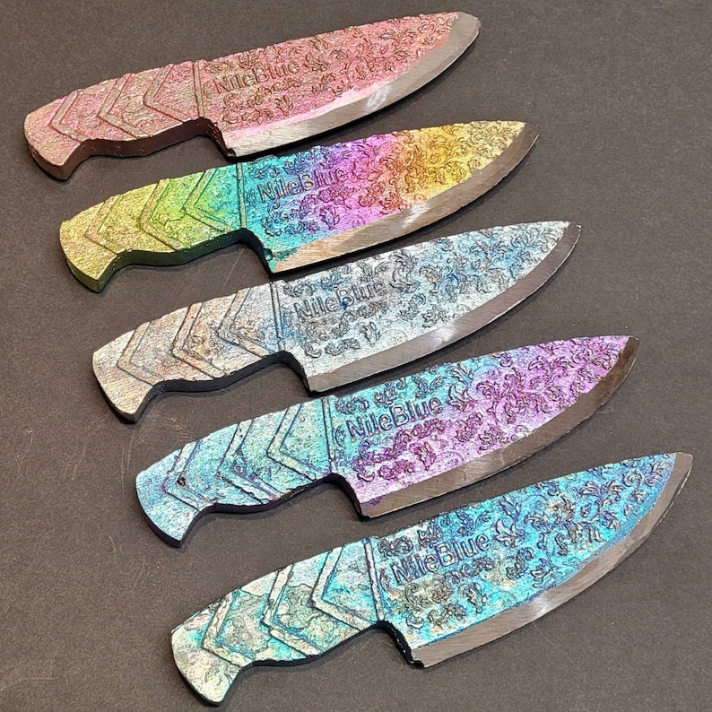 Nile Blue Bismuth Knife in Rainbow Blue Ice Blue Pink or | Etsy