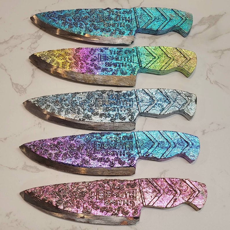 Nile Blue Bismuth Knife in Rainbow Blue Ice Blue Pink or - Etsy