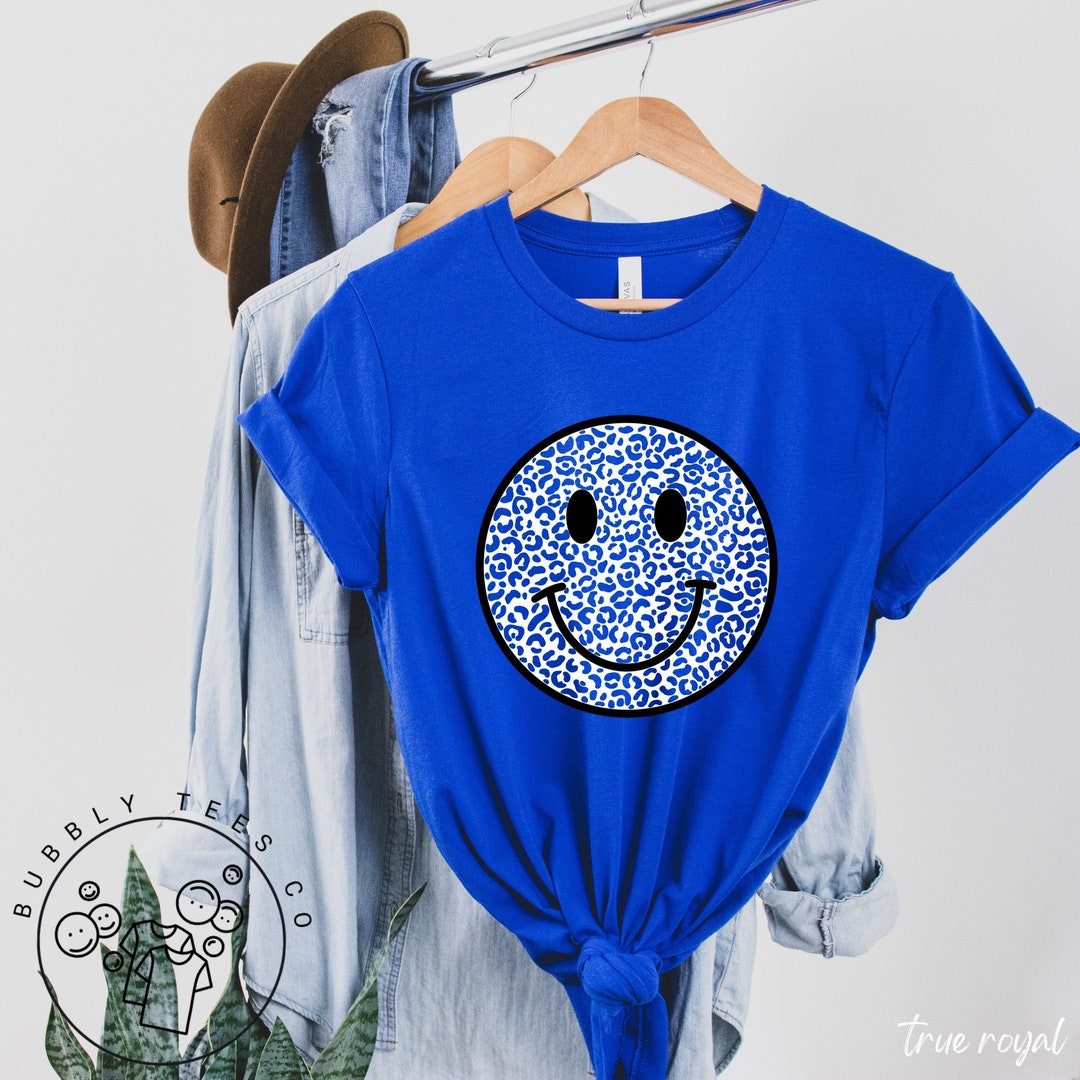 Smiley Shirt, Smile Face Shirt, Smile Cheetah Graphic Tees, Happy Face ...