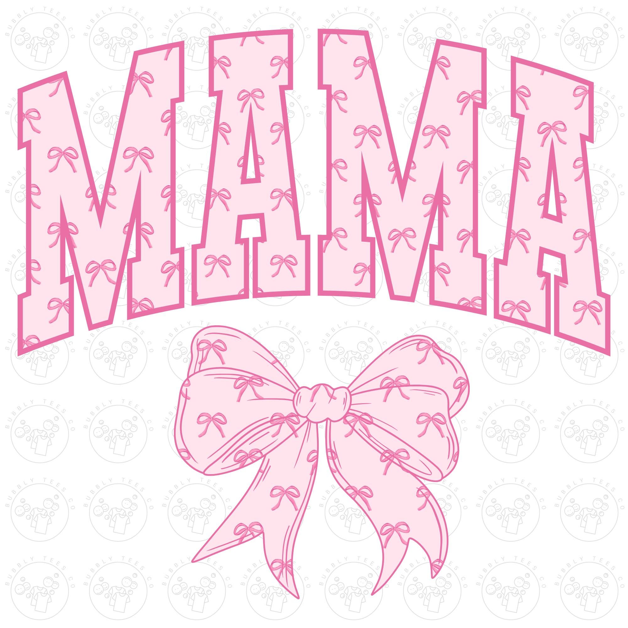 Mama Bows Png, Shirt for Mama, Pink Bow Png, Mom Tee Png, Retro Bow ...