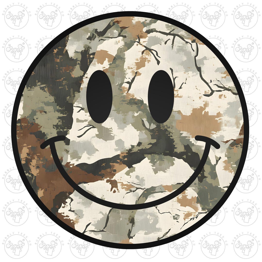 Camo Png, Happy Face Camo Png, Camo Shirt Png, Trendy Camo Png, Digital ...