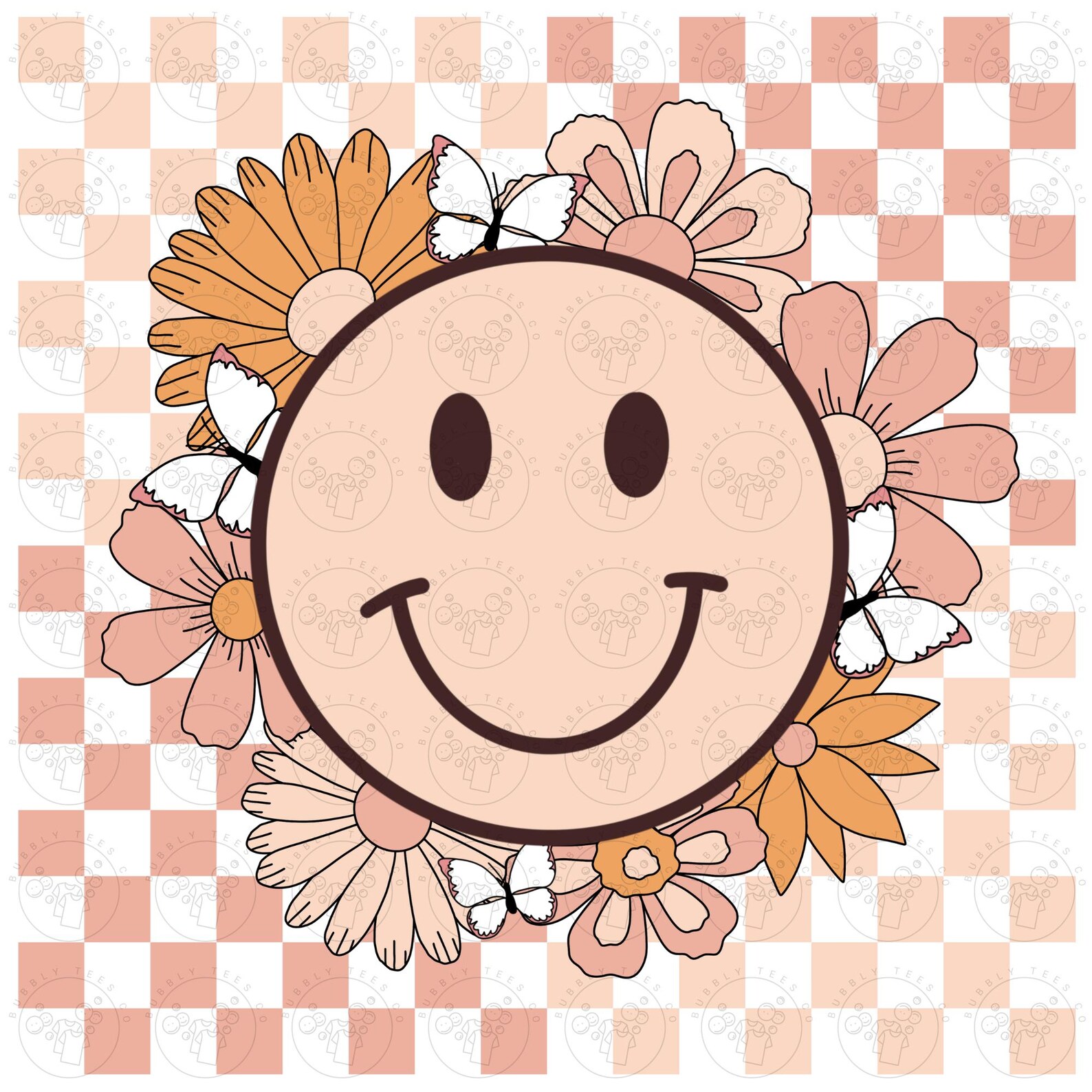 Checkered Smiley Png, Smile Face Png, Floral Png, Png Happy Face Shirt ...