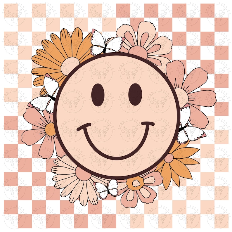 Checkered Smiley Png, Smile Face Png, Floral Png, Png Happy Face Shirt ...