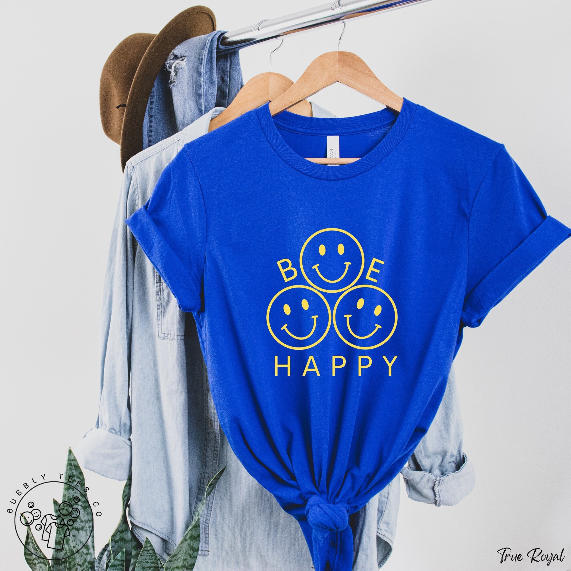 Bee Happy Shirt, Happy Face T-shirt, Shirt Women, Cute Happy Shirt ...