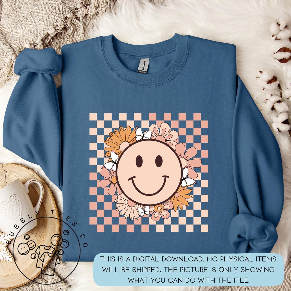 Checkered Smiley Png, Smile Face Png, Floral Png, Png Happy Face Shirt ...
