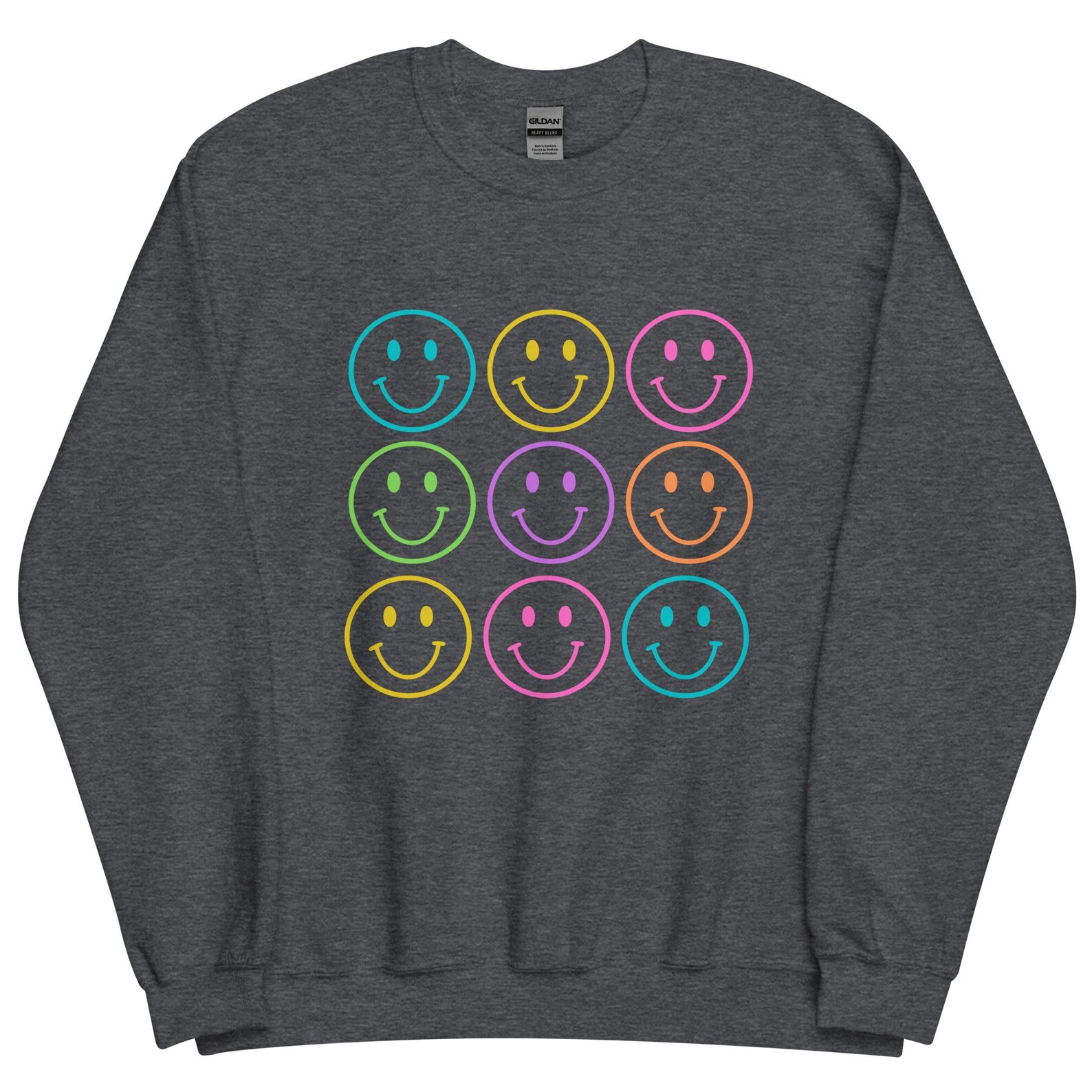 Positivity Happy Face Sweater for Teacher Smile Sweatshirt Retro Smile ...