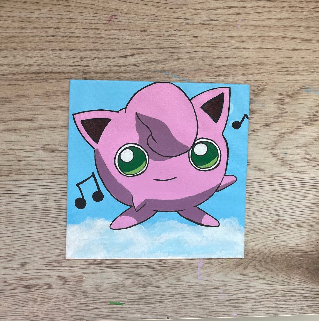 Jigglypuff Pokémon 6x6 Acrylic Painting - Etsy
