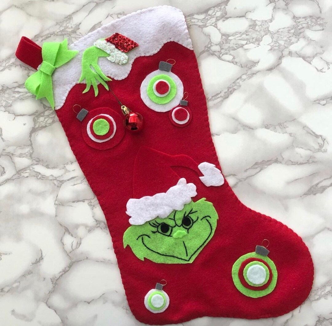 Grinch Christmas Stocking - Etsy