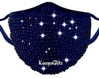 Blue Glitter Mask - Etsy