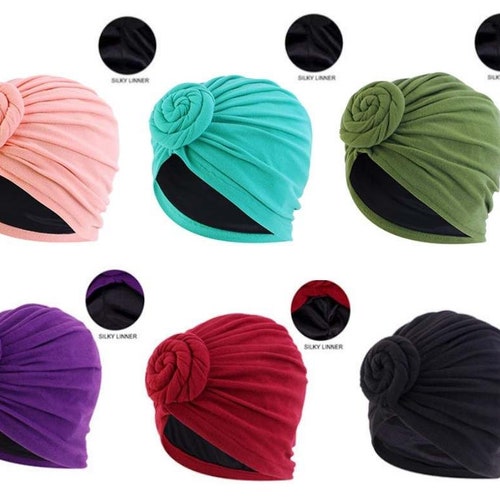 Pre Tied Satin Lined African Flower Turbans Multicolor Etsy