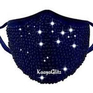 Face Mask Rhinestone Face Masks Bling Face Mask Crystal Face Mask Black ...