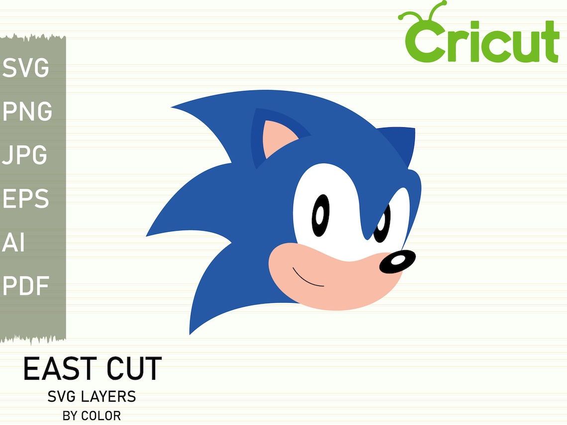 Layered SVG Sonic the Hedgehog Cricut Silhouette Cut File | Etsy