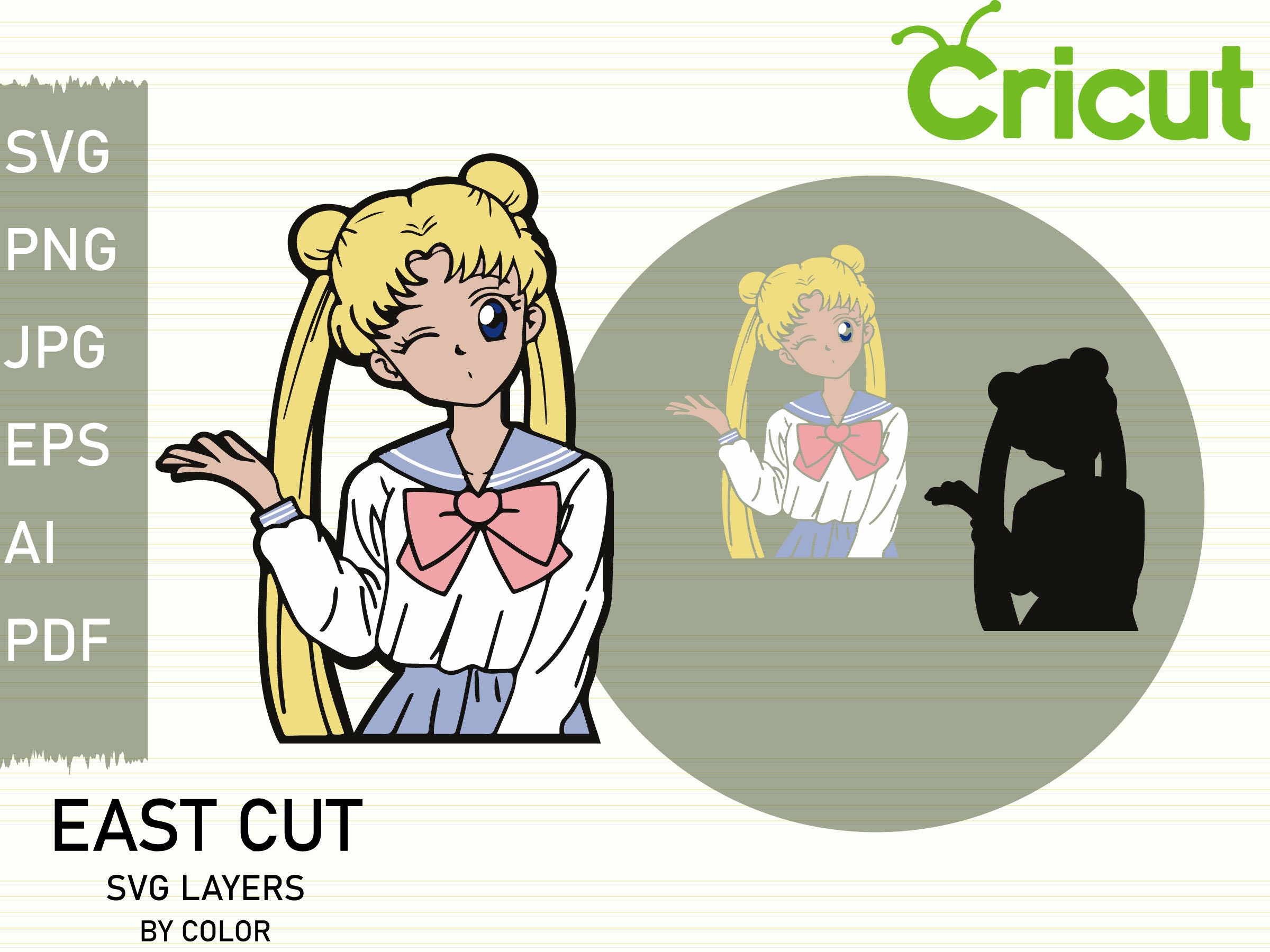 Sailor Moon Svg And Png Cricut Silhouette Cut File Etsy
