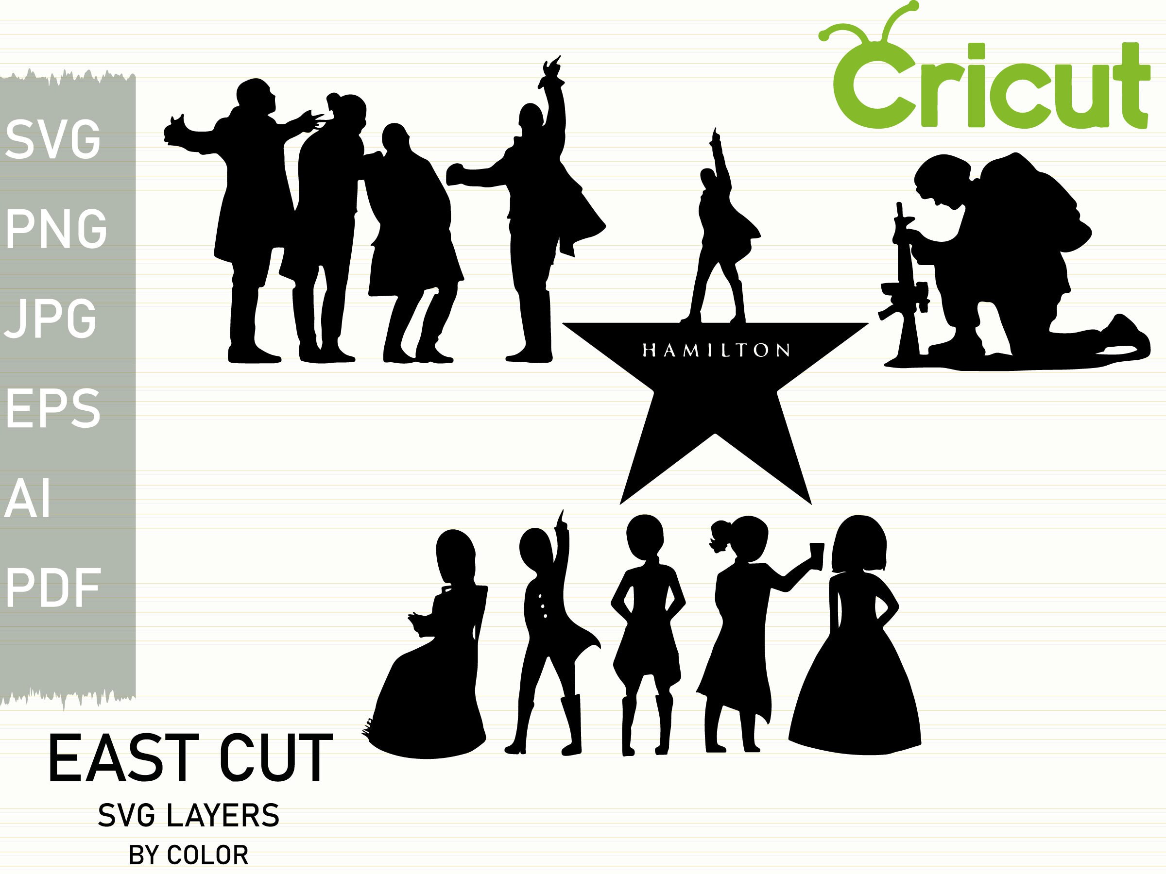 Layered SVG Hamilton SVGHamilton Vector Cut file American | Etsy