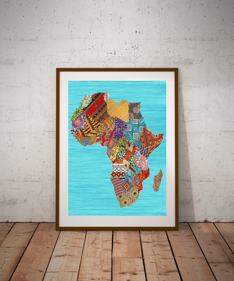 Africa Art Print, Colorful African Print, Collage, Print of Original ...