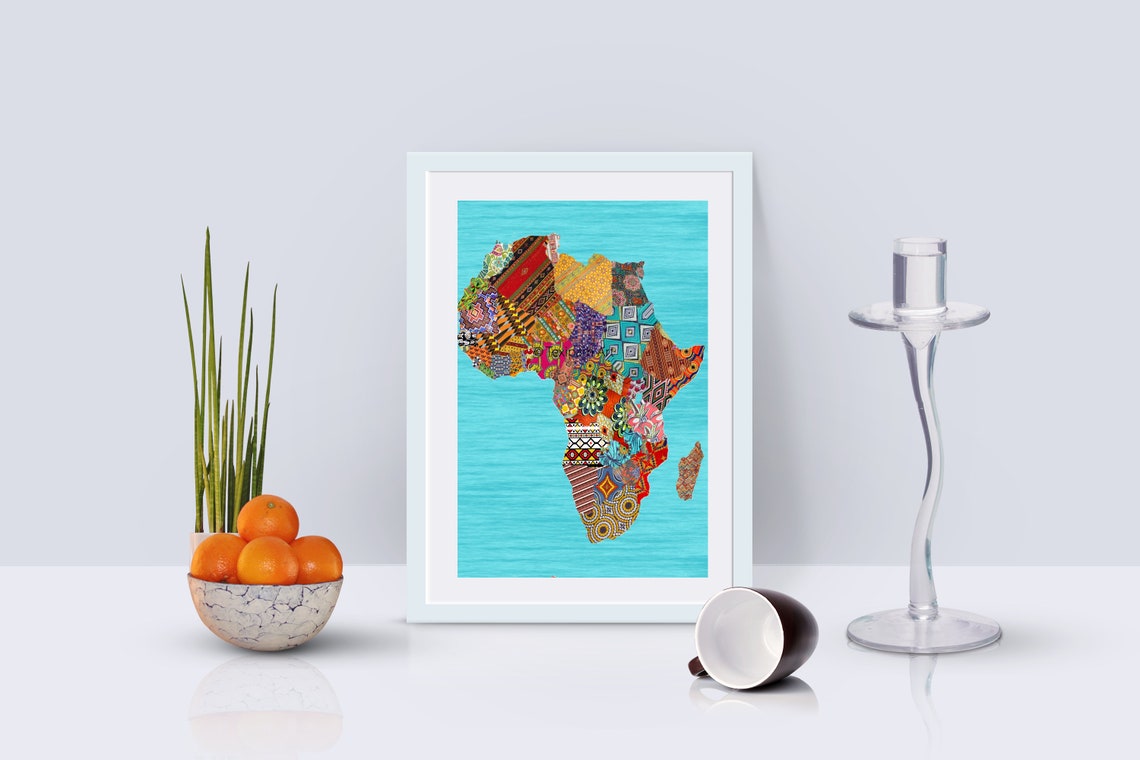 Africa Art Print, Colorful African Print, Collage, Print of Original ...