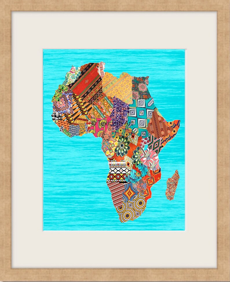 Africa Art Print, Colorful African Print, Collage, Print of Original ...