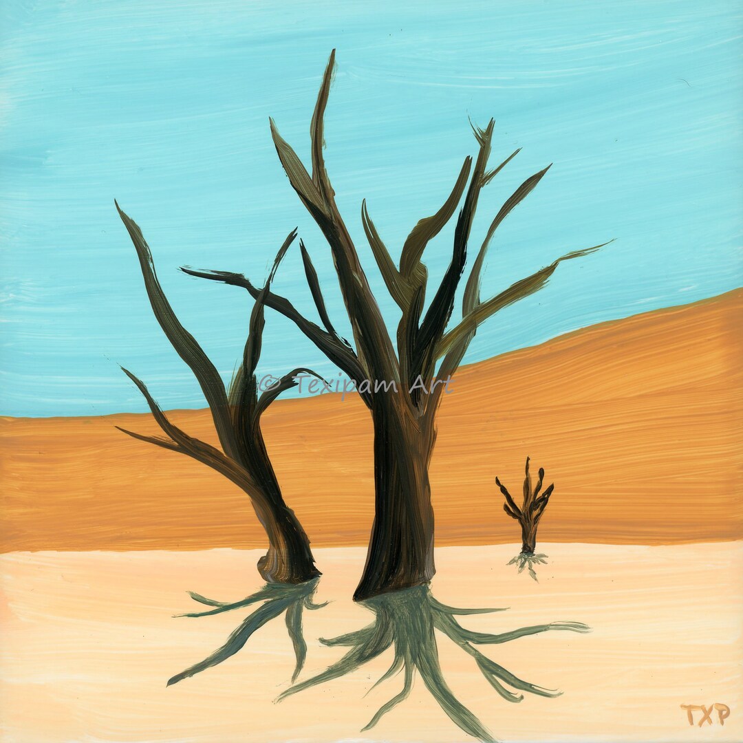Hand Painted, Southwest, Desert Tree, Decorative Tile, Wall Decor, 6x6 ...