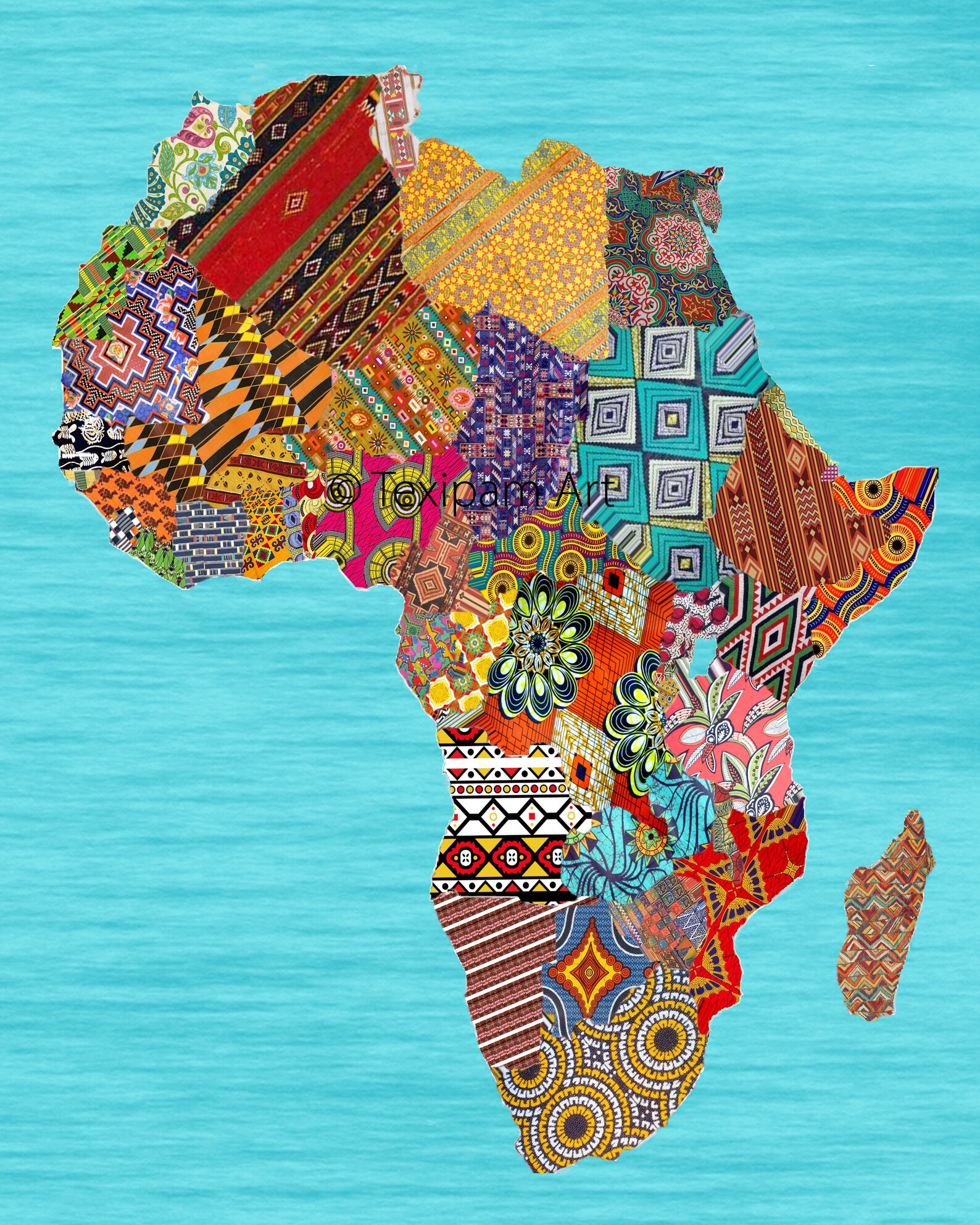 Africa art print colorful African print collage print of - Etsy Nederland