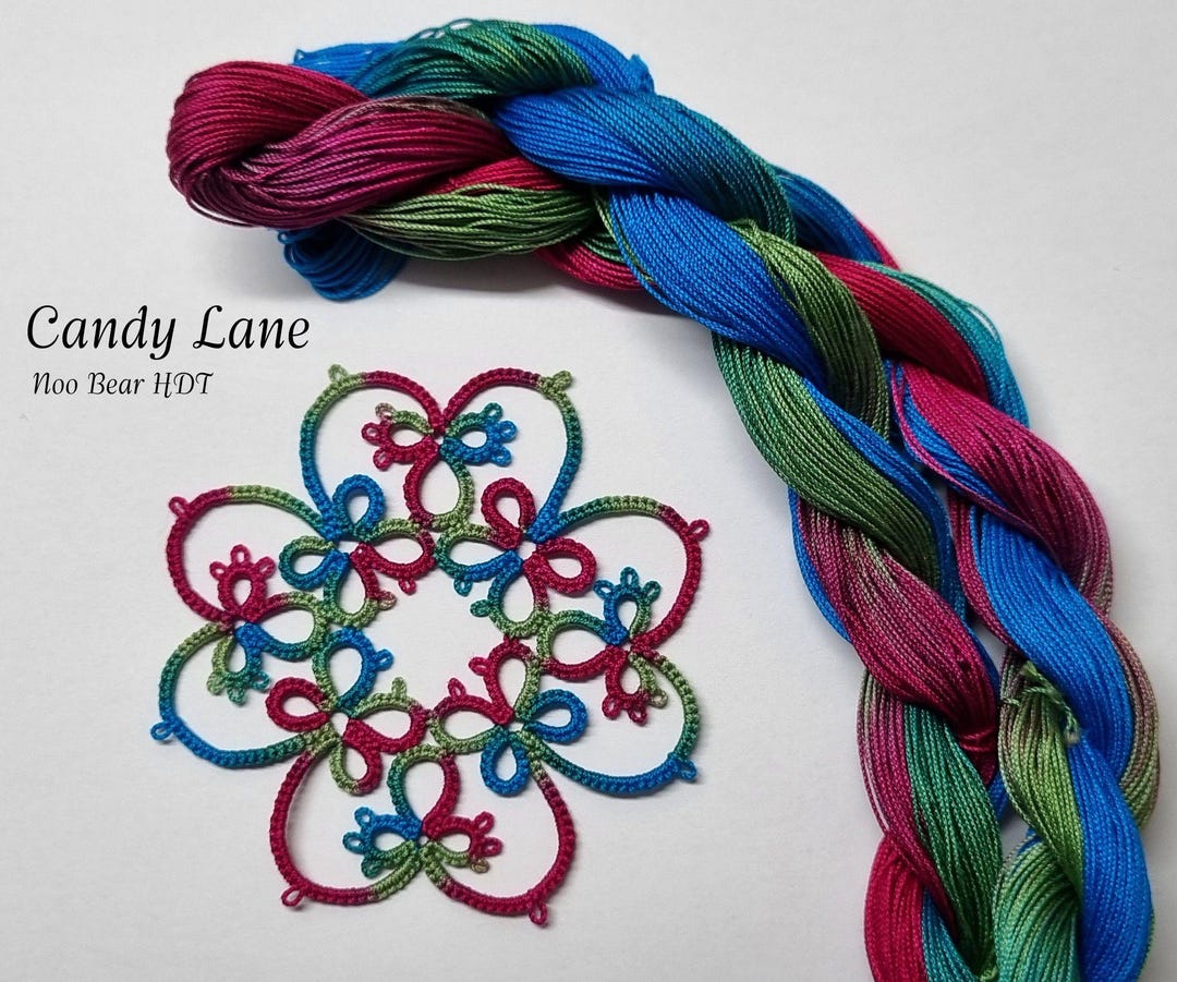 Hand Dyed Cotton Thread - 'candy Lane'. Perfect for Shuttle Tatting ...